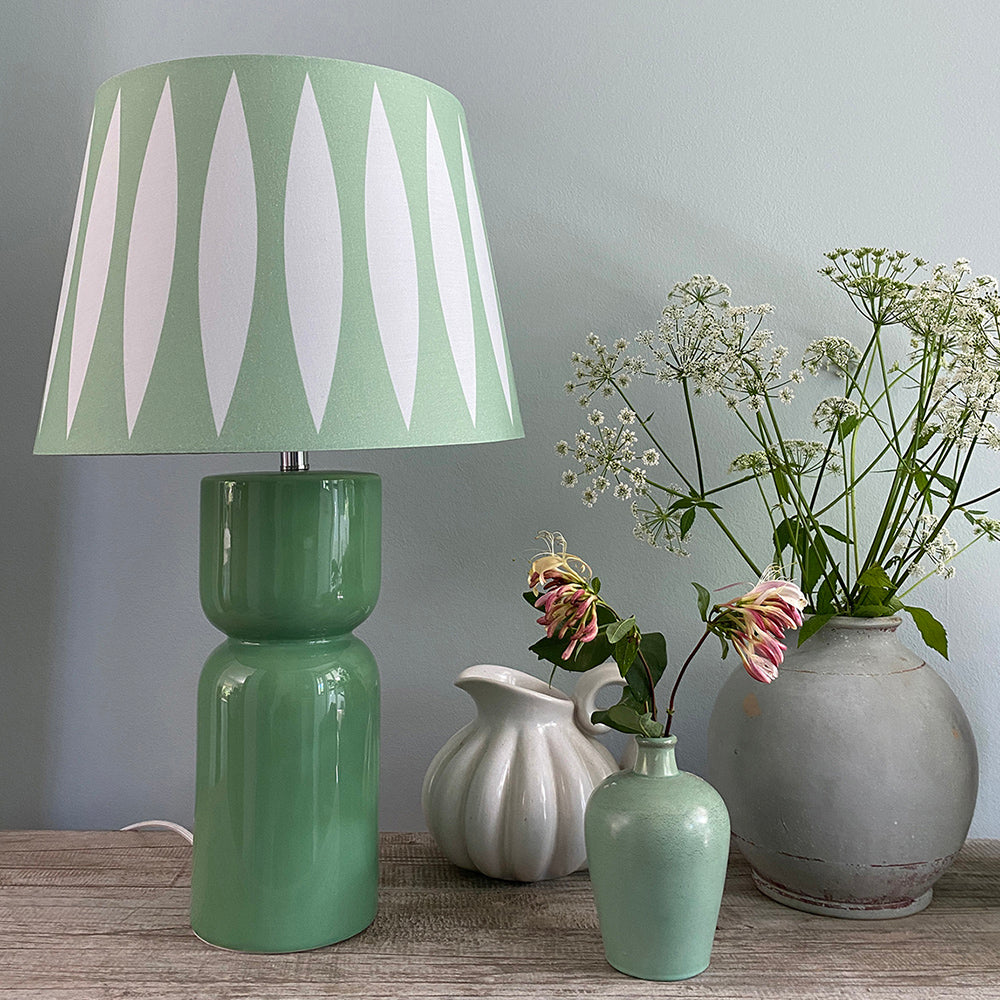 Paris Table Lamp – Green / Mint Ellipse | Ceramic Lamp – Superliving